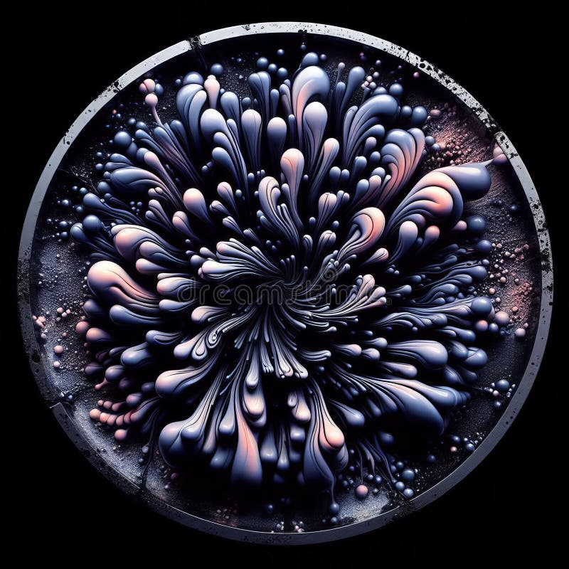 Magnetic Fluid Splatter Using Ferrofluids in Splatter Art Where Stock Illustration ...