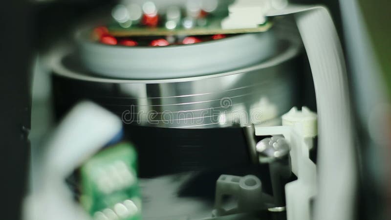 Inside Vhs Recorder: Video Tape Inserts, Contacts with Head Drum and ...