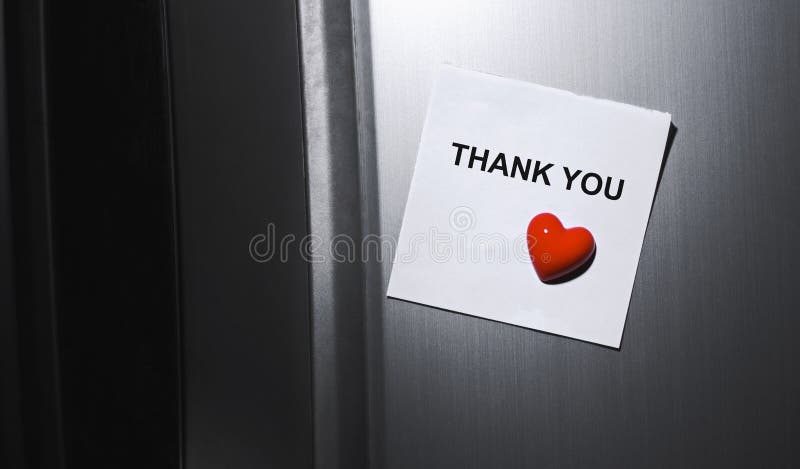 Magnetic Heart Shape with Thank You Notepad Stock Image - Image of care ...
