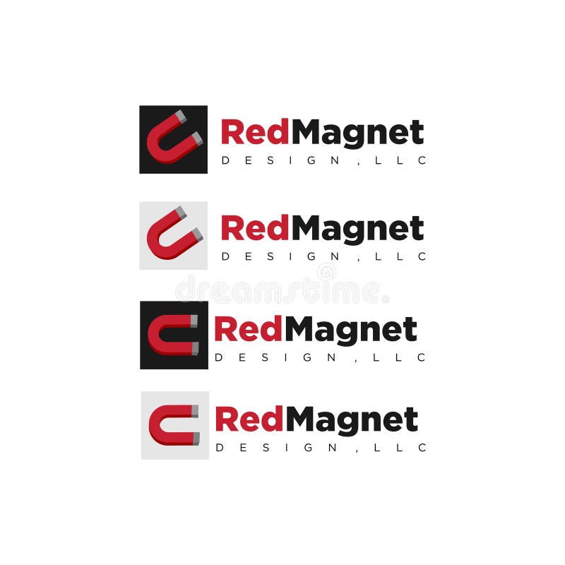 Magnetic logo red magnet stock vector. Illustration of abstract - 359413644