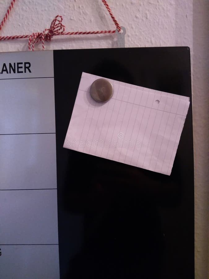 Magnetic Note Board with White Sheet of Paper Stock Photo - Image of ...
