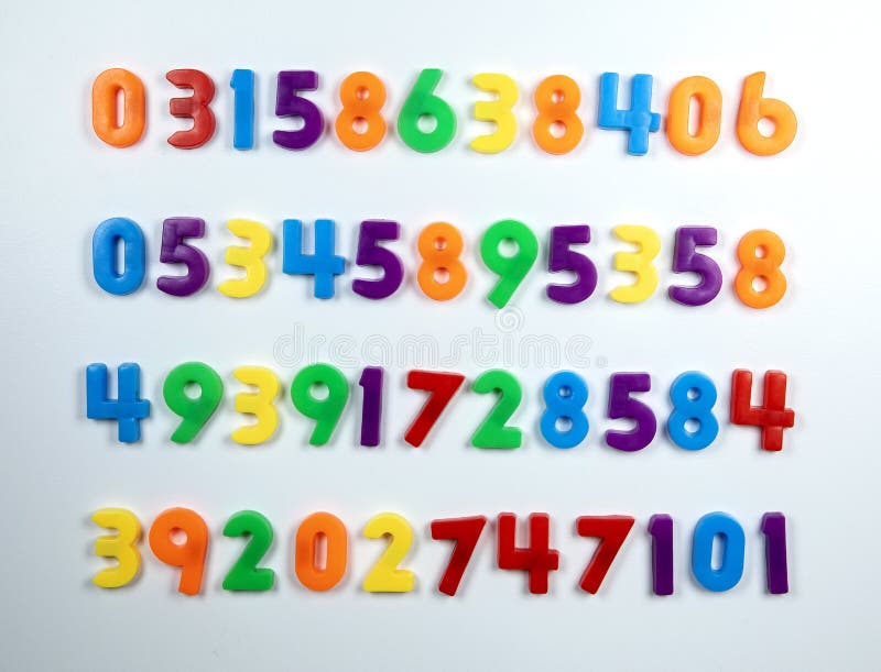 Magnetic Numbers on White Background Stock Image - Image of ...