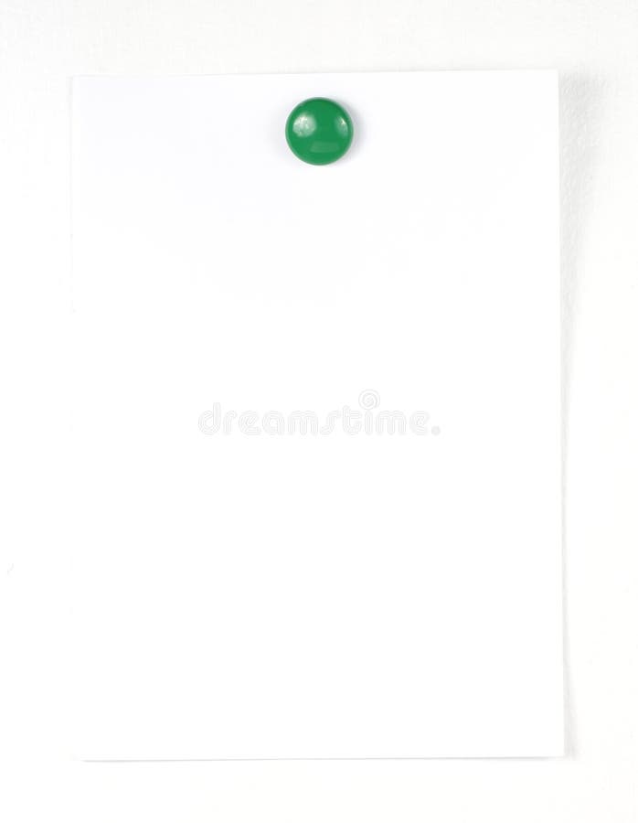 Magnetic Pin with White Blank Paper Isolated Stock Image - Image of ...