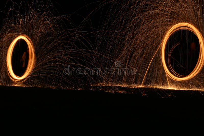 Magnetic Rings Fire Movement Stock Photo - Image of movement, force ...