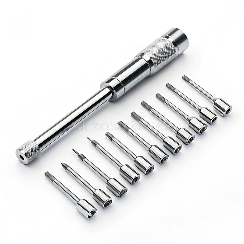 Magnetic Screwdriver Set with Precision Tips Stock Illustration ...
