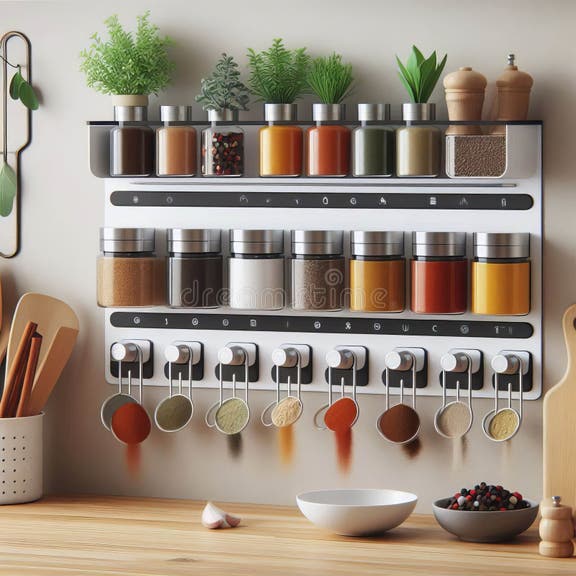 Magnetic Spice Strips Space Saving Wall Mounted Spice Strips Wit Stock ...
