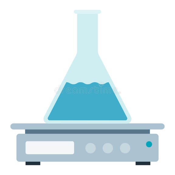Magnetic Stirrer with Conical Flask Vector Icon Flat Isolated Stock ...