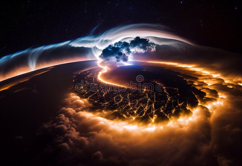 Magnetic Storms in Space. AI Generated Stock Illustration ...