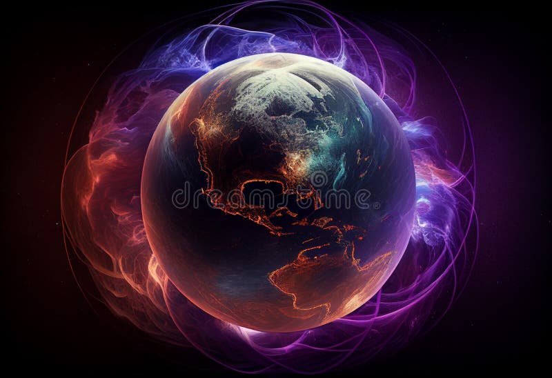 Magnetic Storms in Space. AI Generated Stock Illustration ...