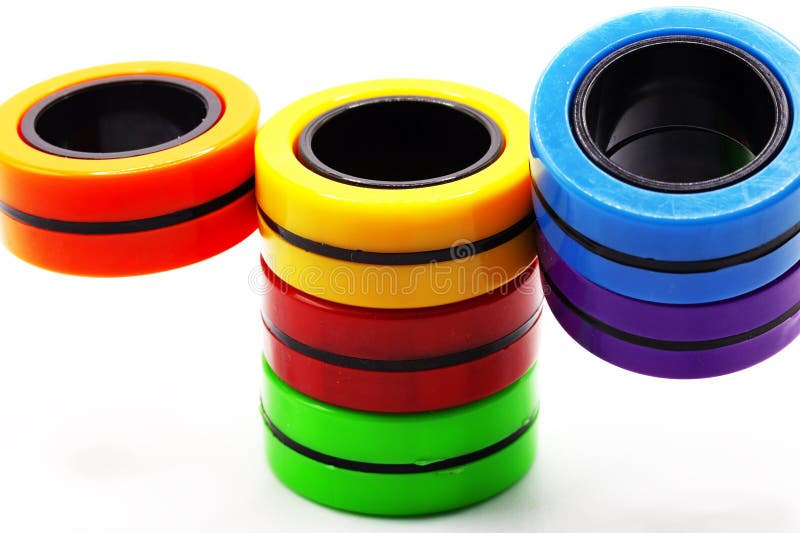 Magnetic Toy with Several Different Colored Rings Stock Image - Image ...