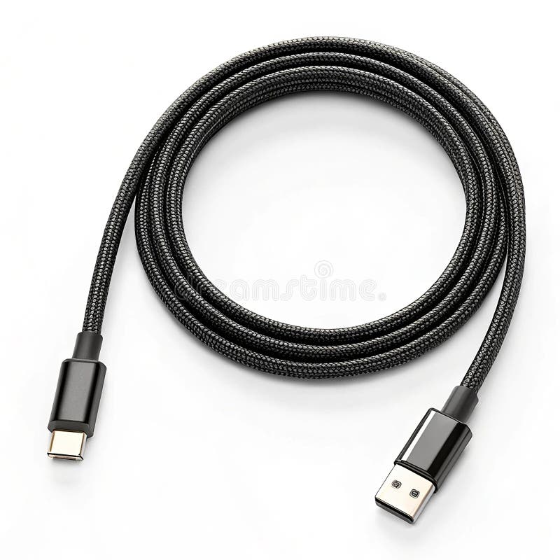Magnetic USB Cable on White Background Stock Illustration ...