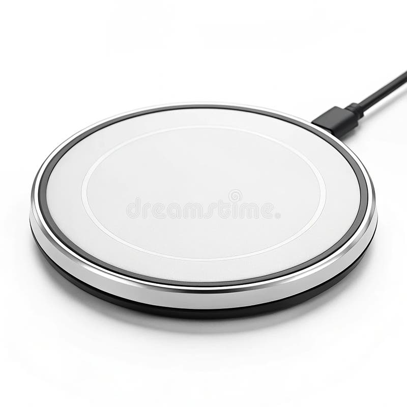 Magnetic Wireless Charging Pad with Sleek Design Isolated on White ...