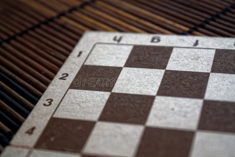 Magnetic Wooden Empty Chessboard with White and Brown Cells Stock Image ...