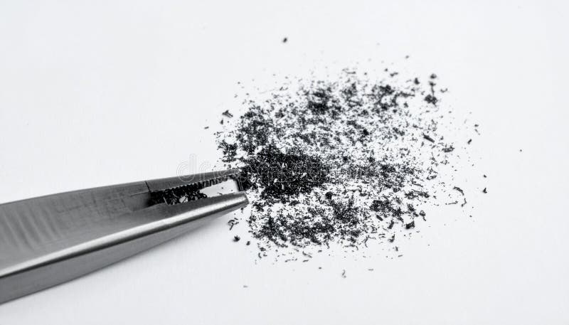 Magnetized Iron Filings on White Background. Generated Image Stock ...