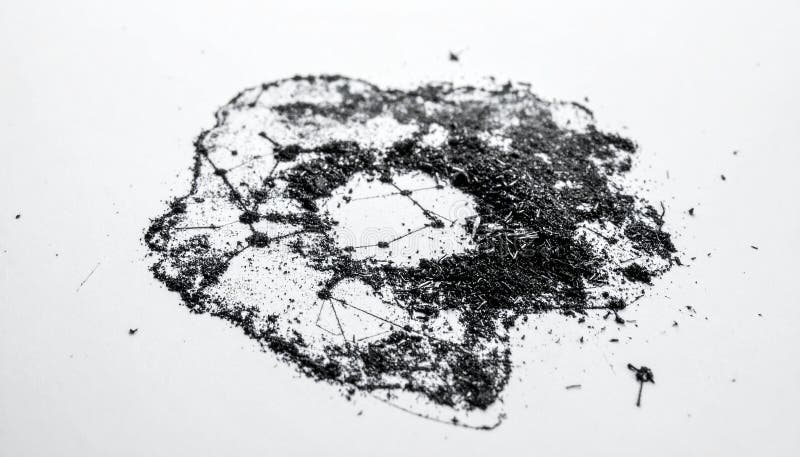 Magnetized Iron Filings on White Background. Generated Image Stock ...