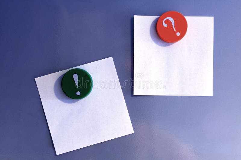 Magnets and Blank Post it Notes Stock Image - Image of blank, question ...