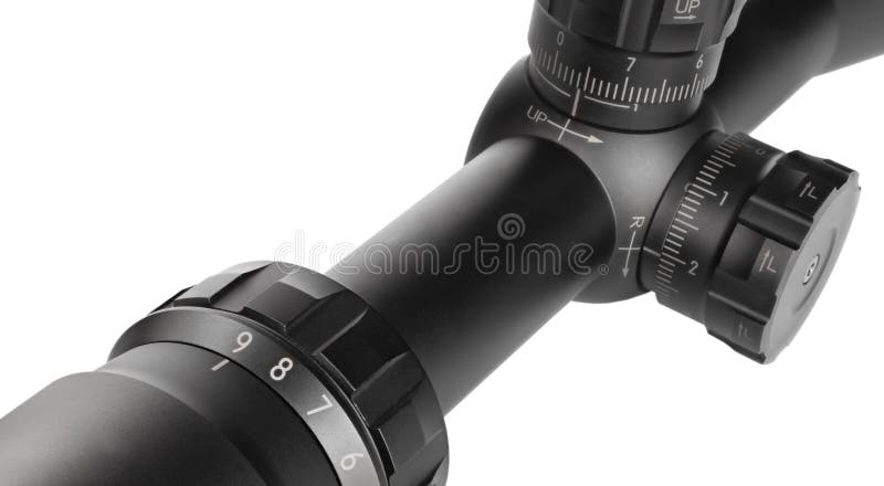 Adjustment Knobs on a Riflescope Stock Image - Image of black, scope ...