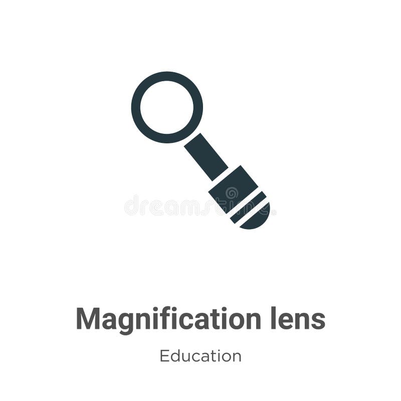 Magnification Lens Icon Vector Sign and Symbol Isolated on White Stock ...