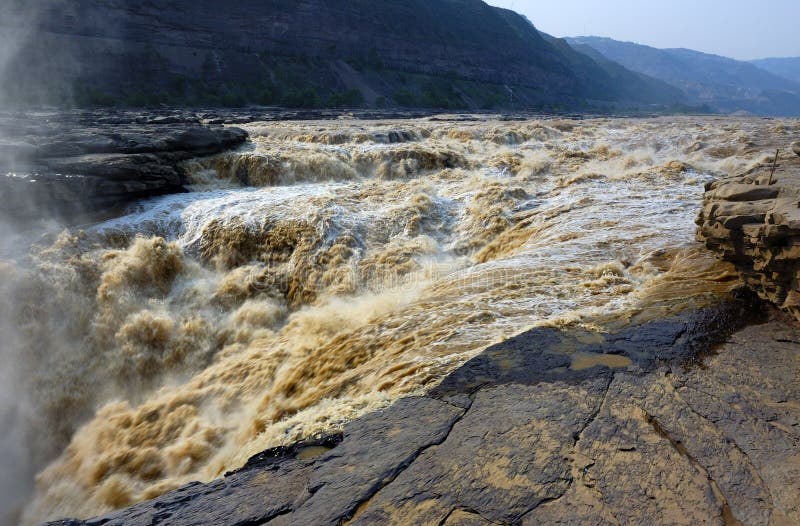 The Magnificence of Yellow River Hukou Waterfall Stock Photo - Image of ...