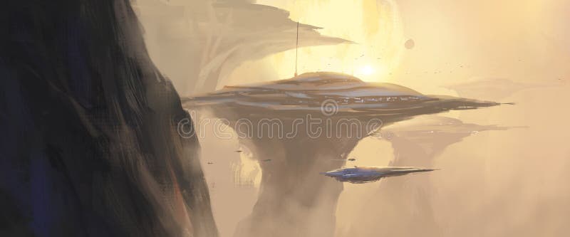 Magnificent Alien Building, 3D Illustration Stock Illustration ...