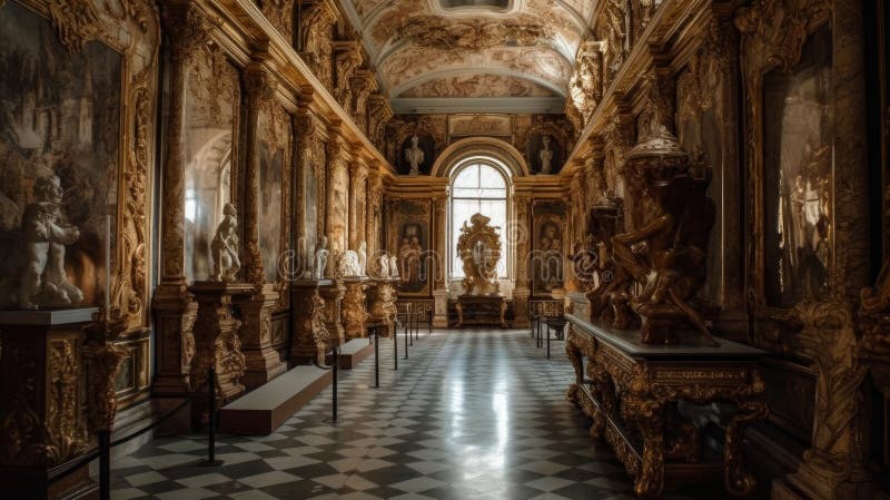 A Magnificent Baroque Palace Generative AI Stock Photo - Image of ...
