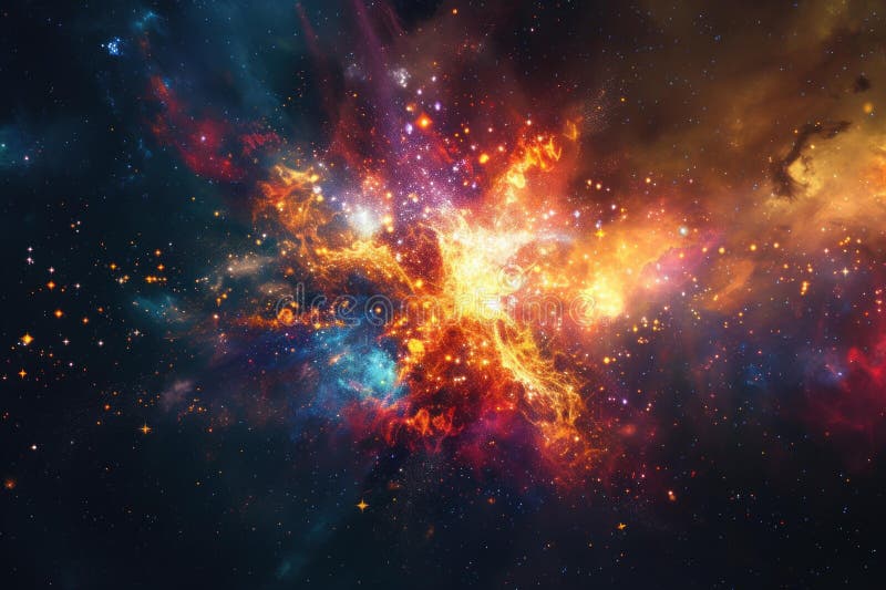 Magnificent Beginning Universe Explosion. Generate Ai Stock Image ...