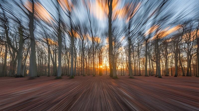 Magnificent Blurred Landscape with Sun Rays Breaking through the Trees ...