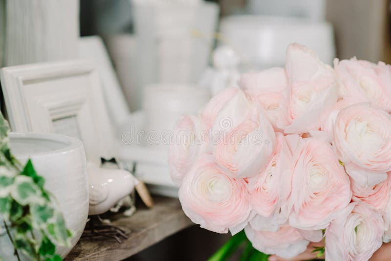 Magnificent Bouquet of Bright Pink Ranunculus Stock Image - Image of ...