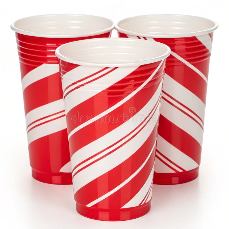 Magnificent Candy Cane Plastic Cups Isolated on Transparent Background ...