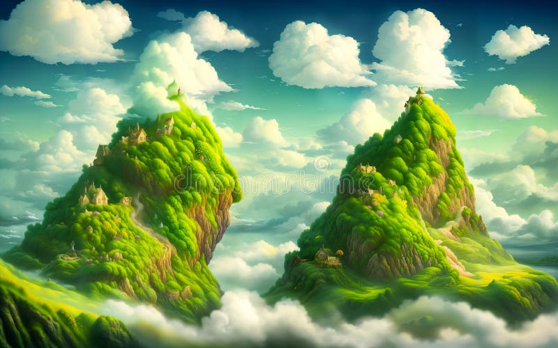 Magnificent Clouds.Digital Creative Designer Art Stock Illustration ...