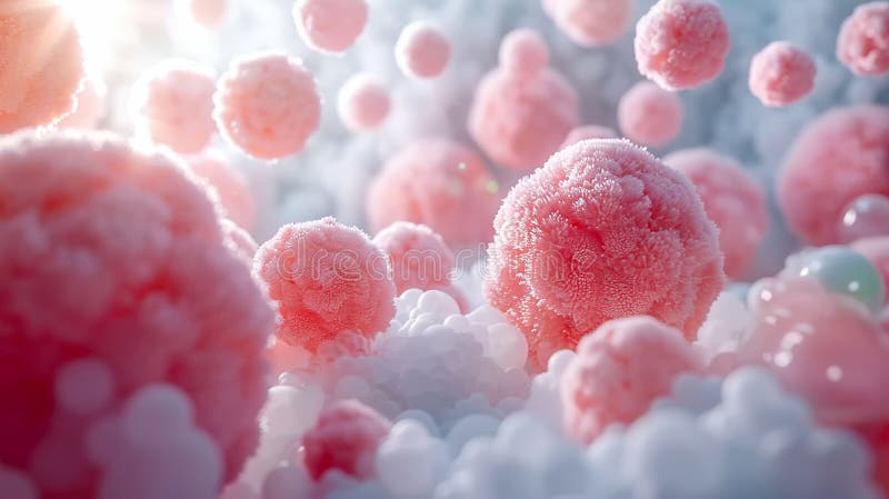 Colorful Microscopic Organisms Thrive in a Vibrant, Abstract Biological ...