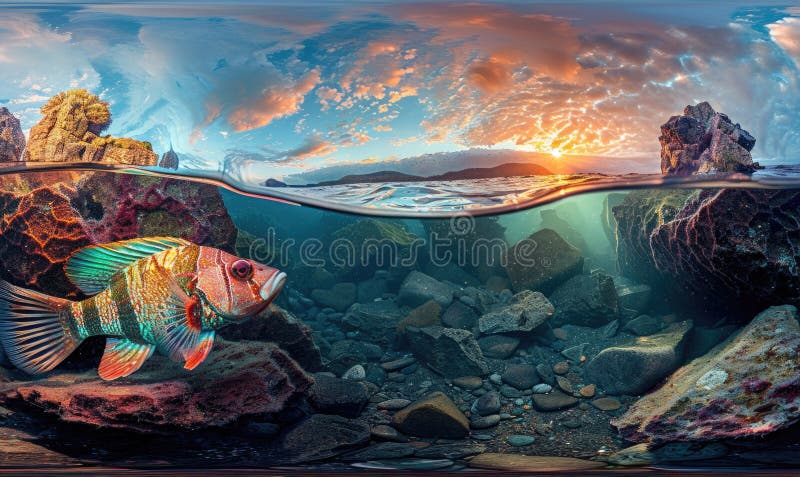 Magnificent Cockerel Fish in Habitat Stock Image - Image of life ...