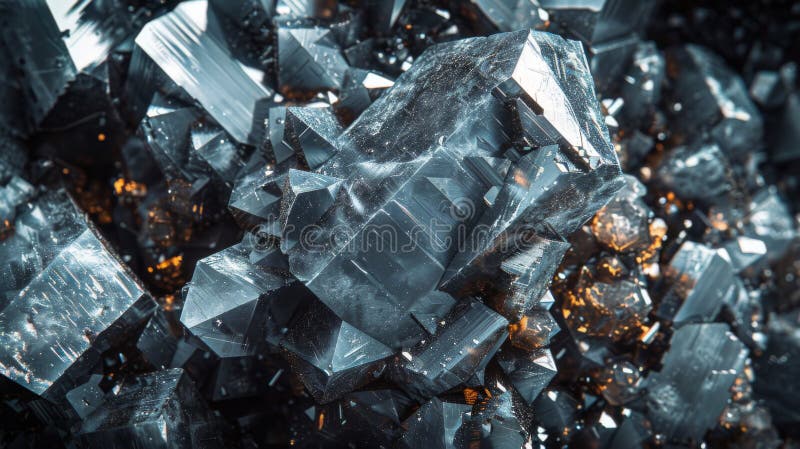 Intricate Crystal Formations Showcasing Sharp Angles and Reflective ...