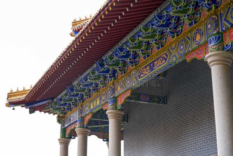 A Magnificent and Exquisite Chinese Buddhist Temple Hall Stock Photo ...