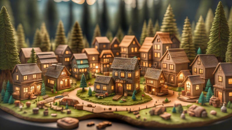 Magnificent Forest Village Model: a Breathtaking Display of Nature S ...