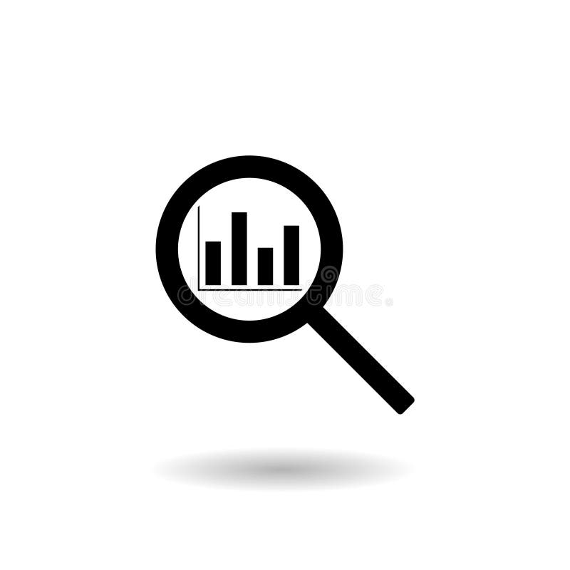 Magnificent Glass with Chart Icon Stock Vector - Illustration of profit ...