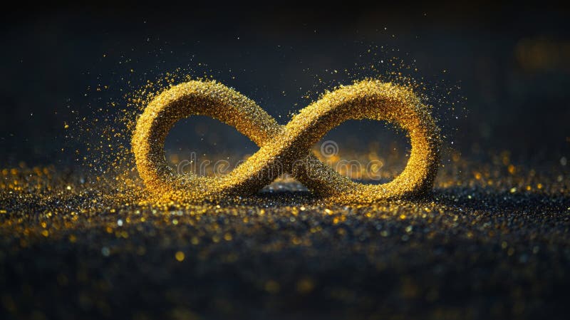 A Magnificent Golden Infinity Symbol Emerges from a Dark Backdrop. the ...