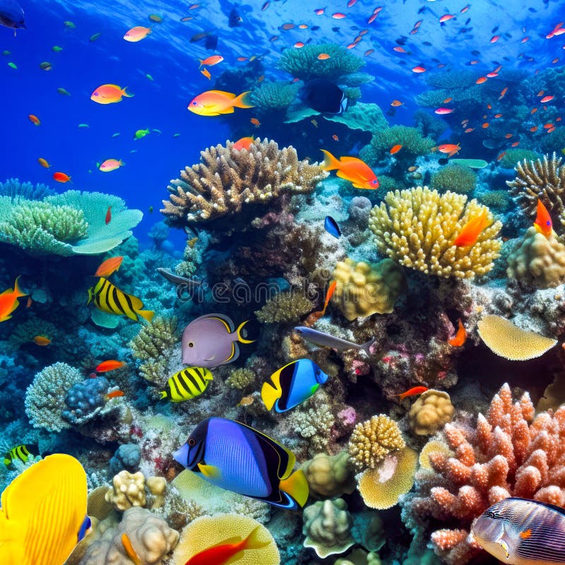 Magnificent and Great Underwater World in Tropical Ocean Stock Image ...
