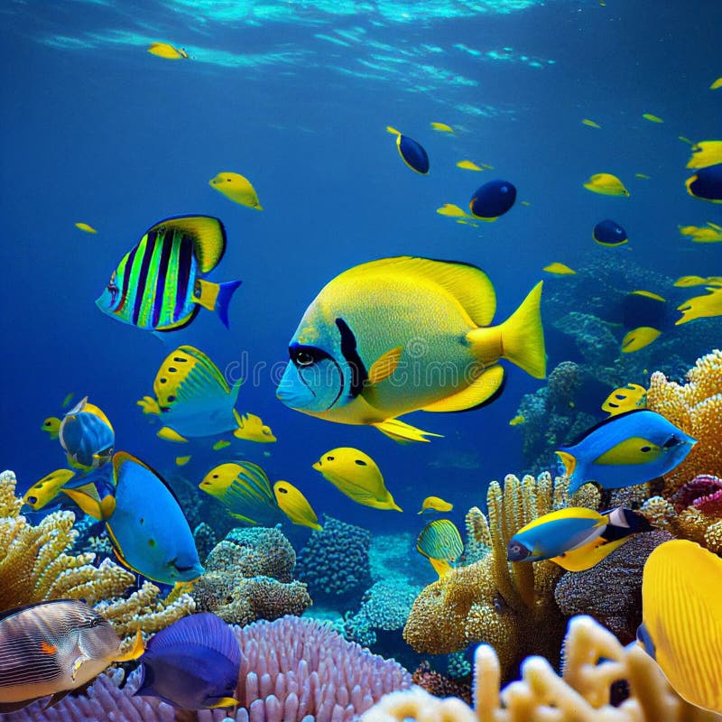 Magnificent and Great Underwater World in Tropical Ocean Stock Photo ...