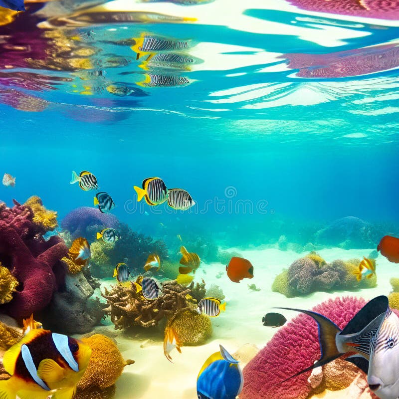 Magnificent and Great Underwater World in Tropical Ocean Stock ...