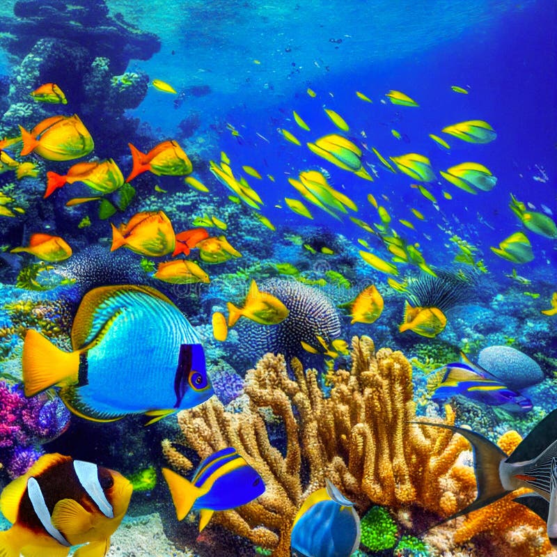 Magnificent and Great Underwater World in Tropical Ocean Stock ...