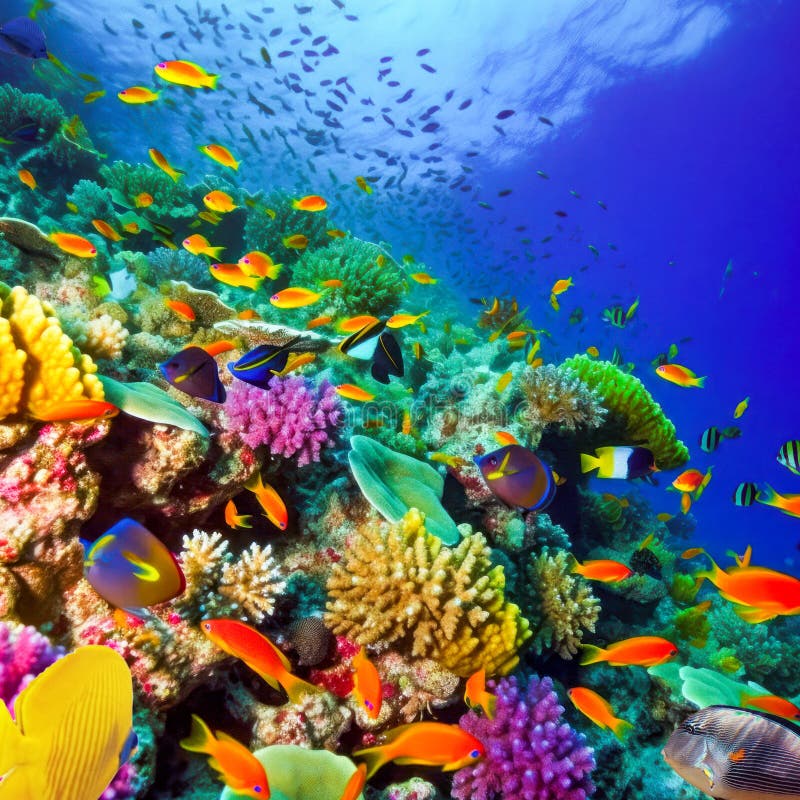 Magnificent and Great Underwater World in Tropical Ocean Stock ...