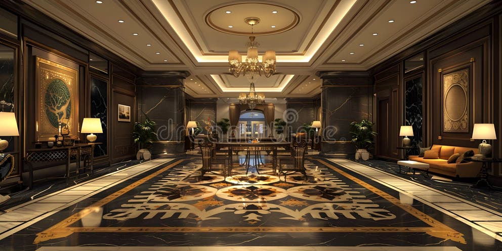 The Magnificent Hall Generated Using AI. Stock Illustration ...