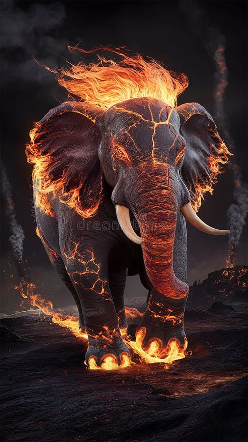 A Magnificent Hybrid Creature, Blending the Form of an Elephant with ...