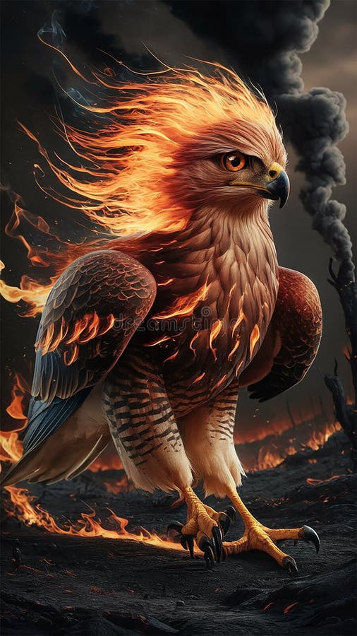 A Magnificent Hybrid Creature, Blending the Form of a Hawk with the ...