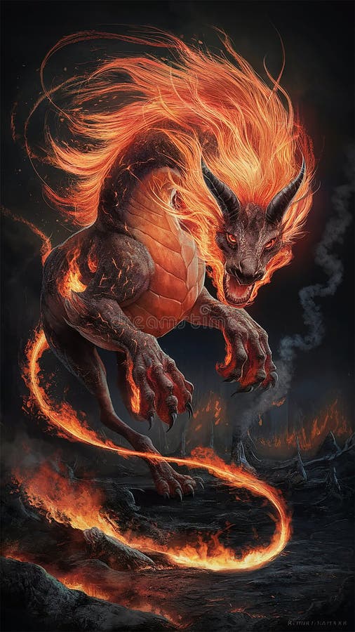A Magnificent Hybrid Creature, Combining the Features of a Wyrm with ...