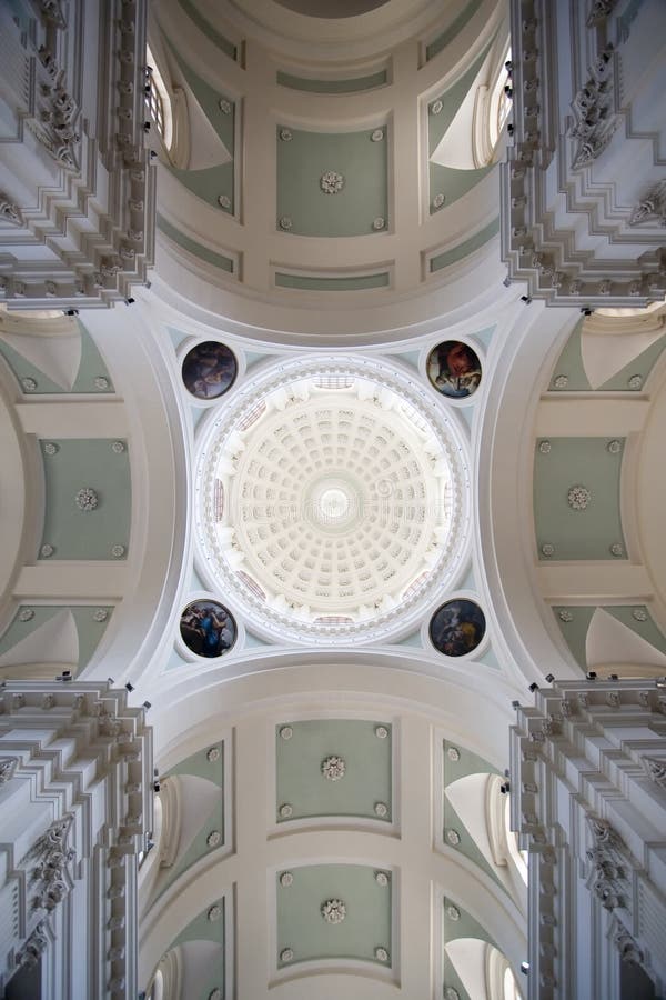 Magnificent Interior Ceiling Cathedral Stock Photo - Image of inside ...