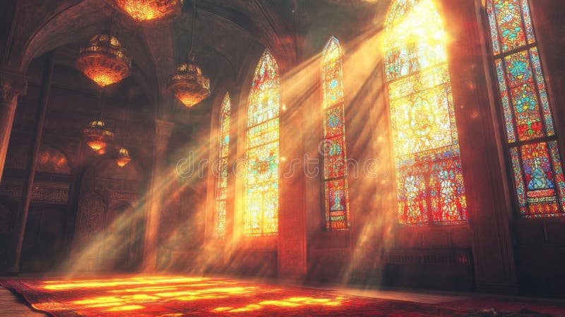 Magnificent Interior of an Elaborate Middle Eastern Palace or Mosque ...