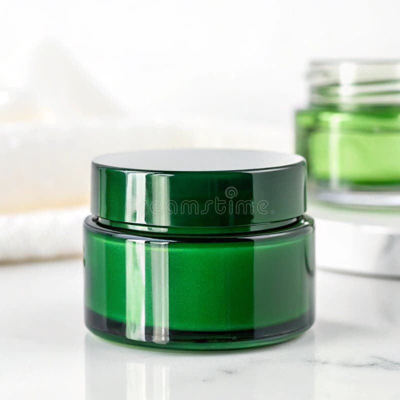 Magnificent Jar Green Ointment Isolated on White Background Stock ...