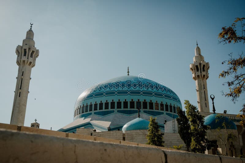 King Abdullah I Mosque in Amman, Jordan Stock Image - Image of prayer ...